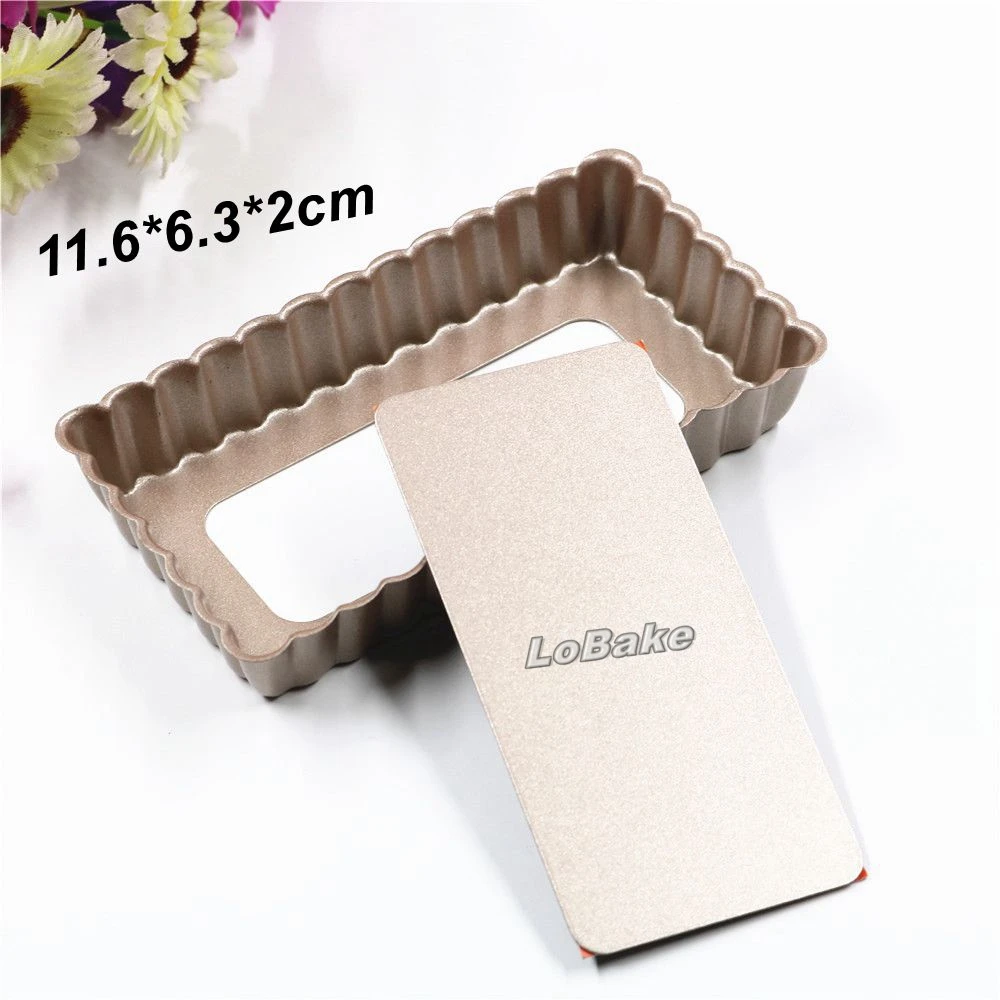 (2pcs/lot) Small Size Non-stick Rectangle Shape Pie Pan Fluted Wall ...