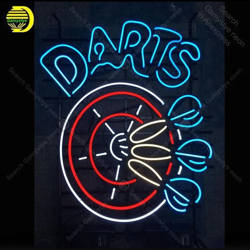 Neon Sign for Darts neon Light Sign Beer Pub Sign real glass Tubes ...
