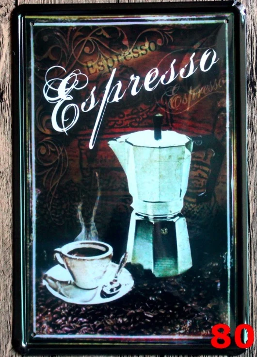 1pc Coffee Espresso Italian Blend plaques Tin Plate Sign wall man cave ...