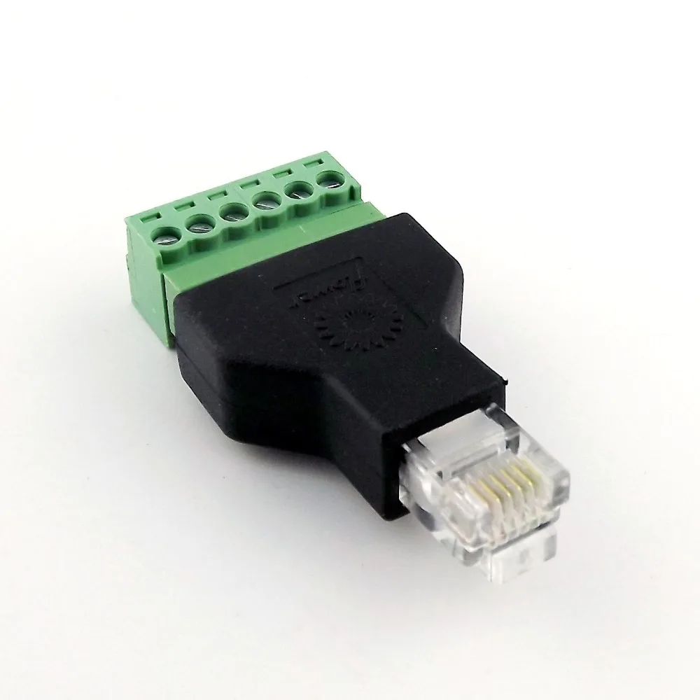 1pc-Ethernet-6P6C-RJ12-Male-Plug-Modular-6Pin-Screw-Terminal-Connector ...