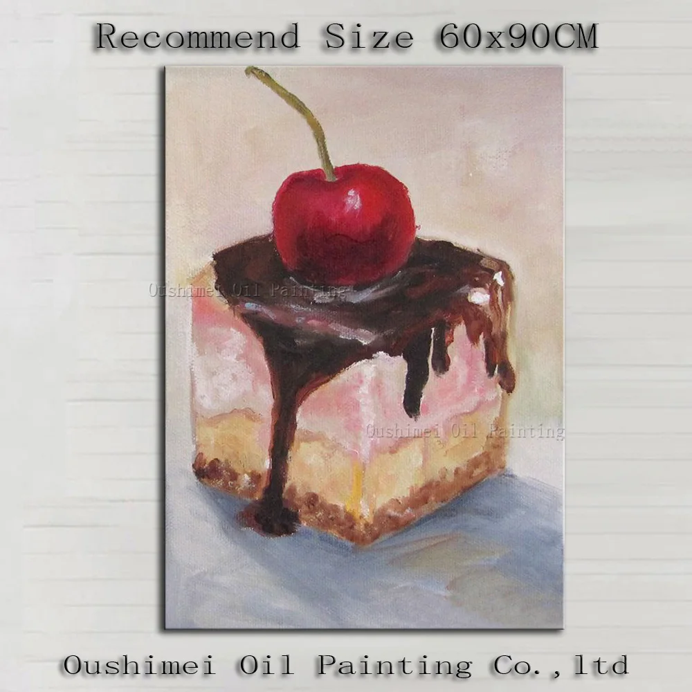 Hand painted High Quality Impression Delicious Cake Oil Painting On ...