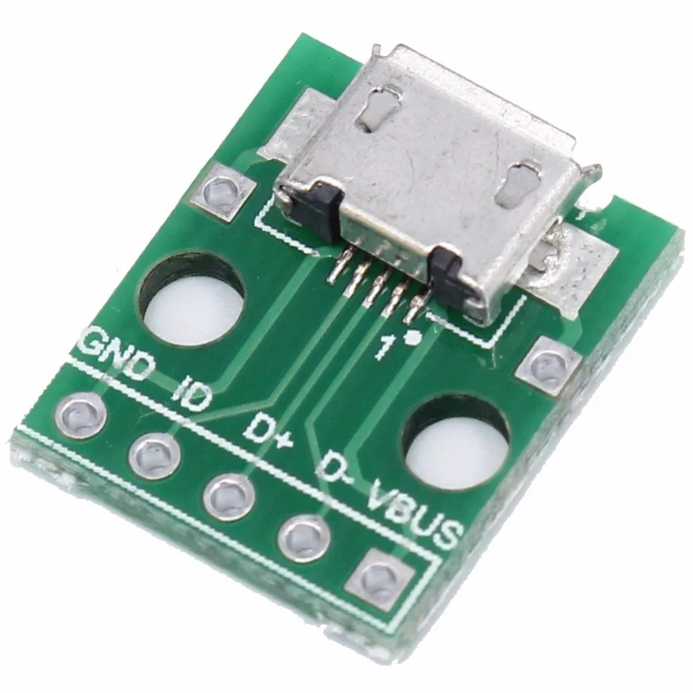 2 Pieces/Lot MICRO USB to DIP Adapter 5pin Female Connector B Type PCB ...