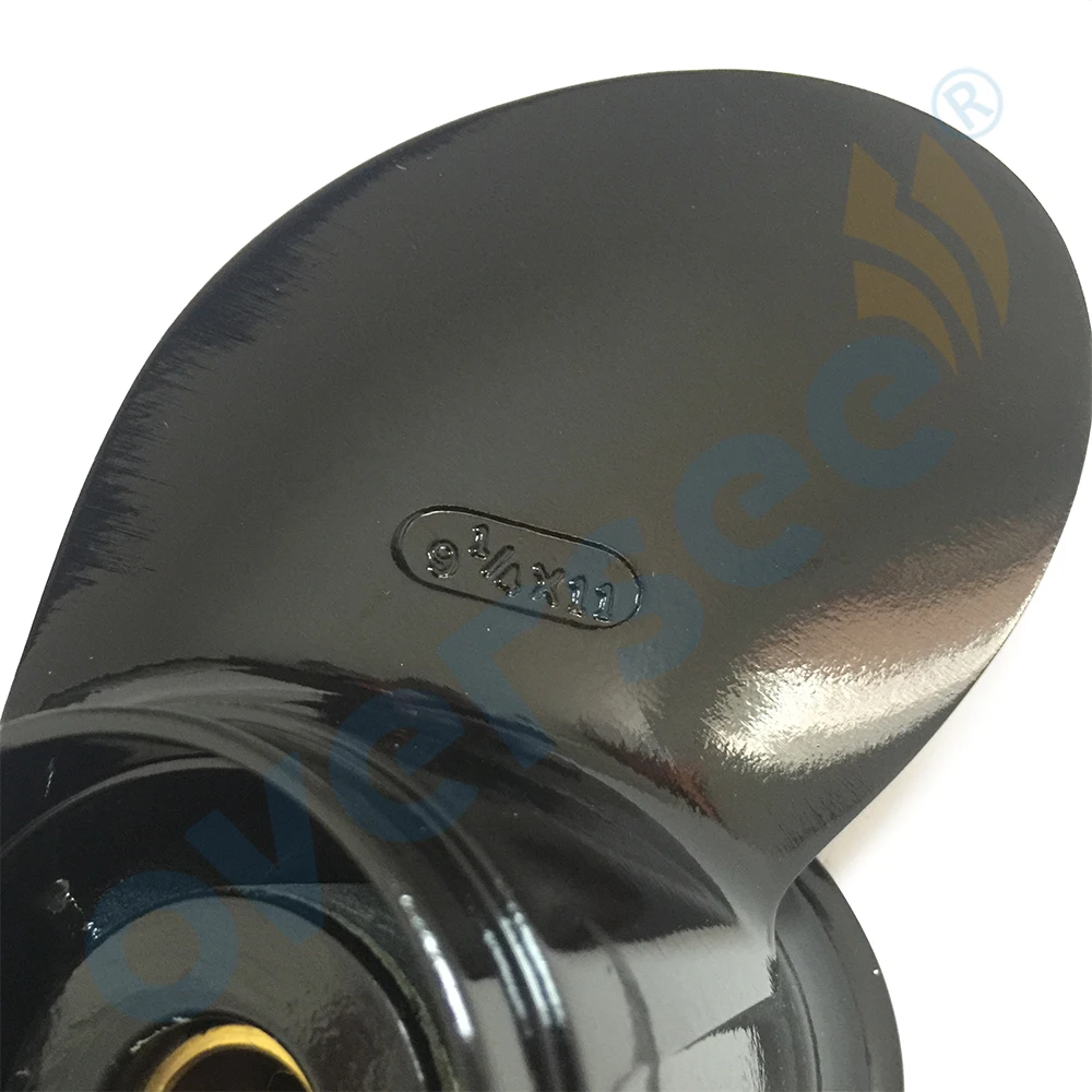 OVERSEE Aluminum Propeller 58100-93743-019 3X9 1/4X11 Black 9.9, 15 HP ...