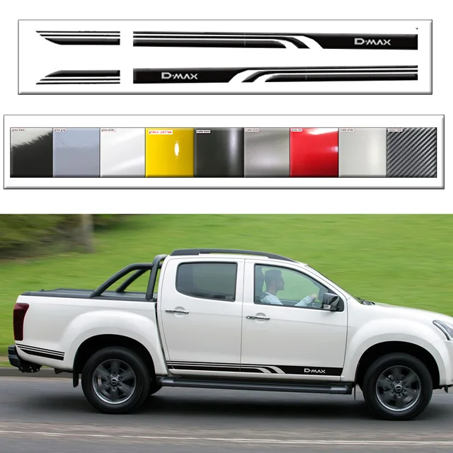 2 PC Gradient side stripe graphic Vinyl car sticker for isuzu dmax ...