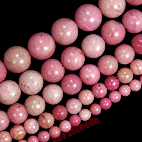Natural Red Rhodonite Round Stone Beads 15.5" 4,6,8,10,12mm Pick Size ...