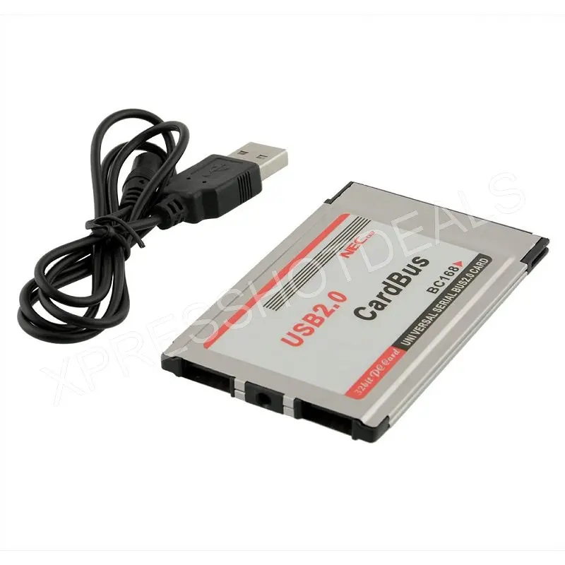 PCMCIA to USB 2.0 CardBus Dual 2 Port 480M Card Adapter for Laptop PC ...