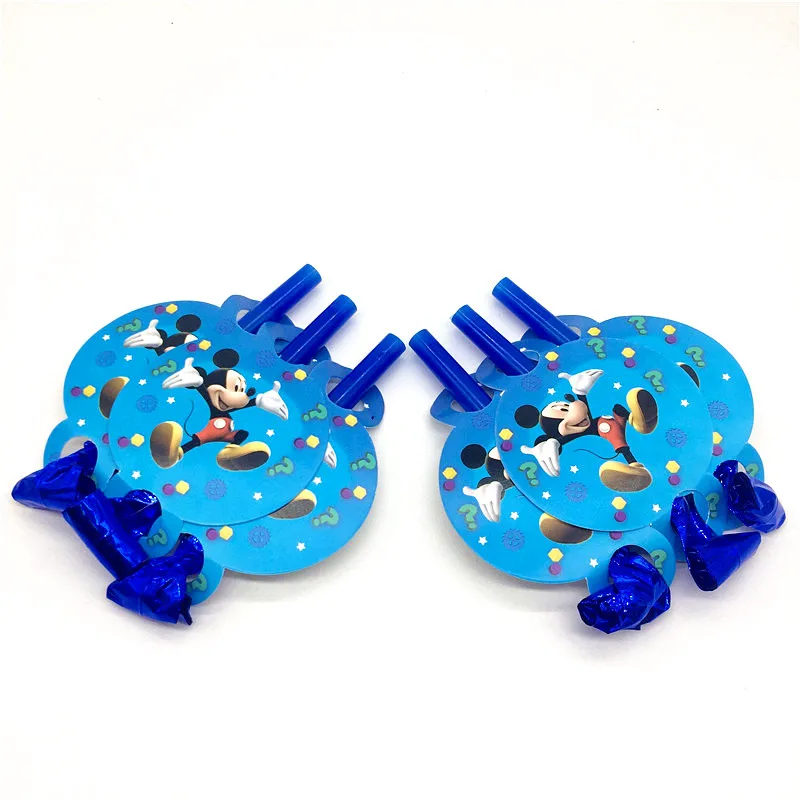 6PCS Cartoon mickey mouse Theme Blow out Party Noise Maker Baby Happy ...