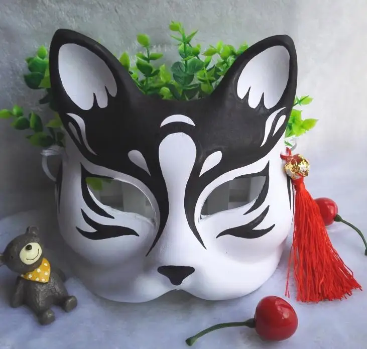 Black Husky Dog Mask Hand Painted Half Face Halloween Christmas ...