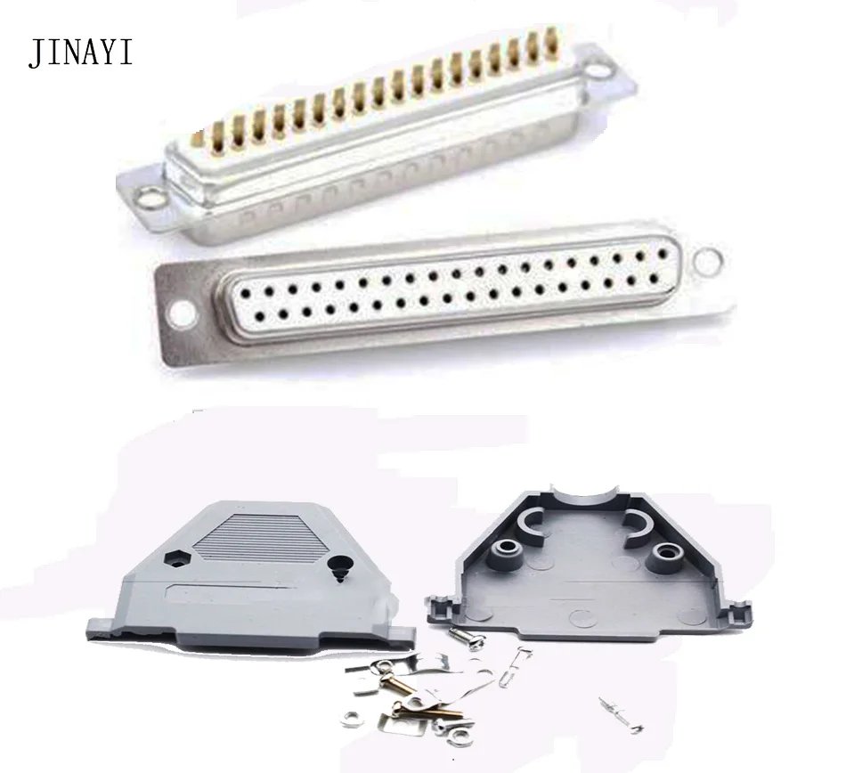 10pcs Gold Plated DB37 37 pin 2 Rows Female Welding with Plastic Shell ...