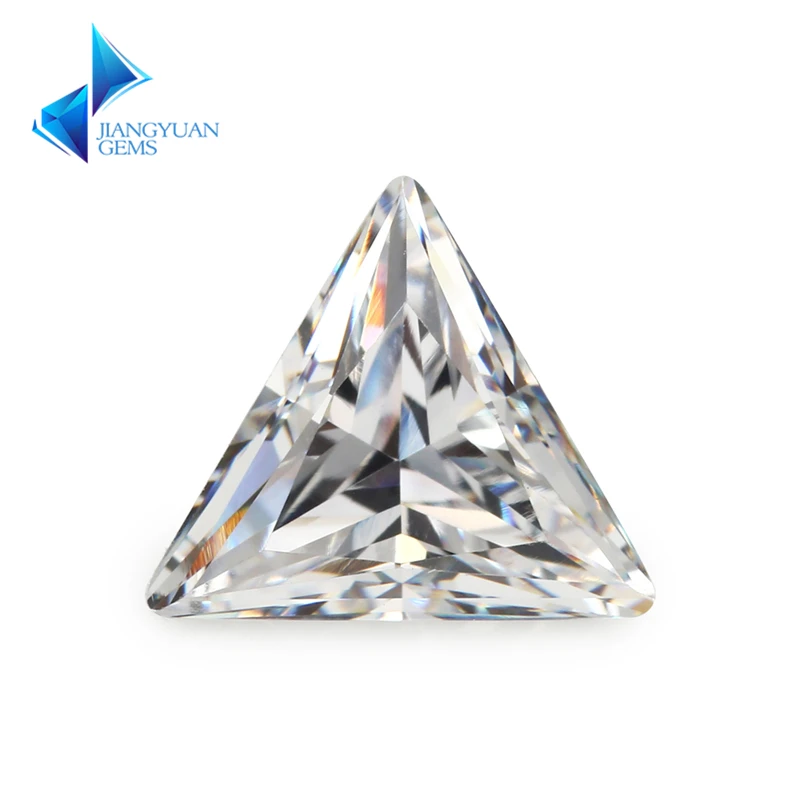3x3~10x10mm Triangle Shape 5A White CZ Stone Synthetic Gems Cubic ...