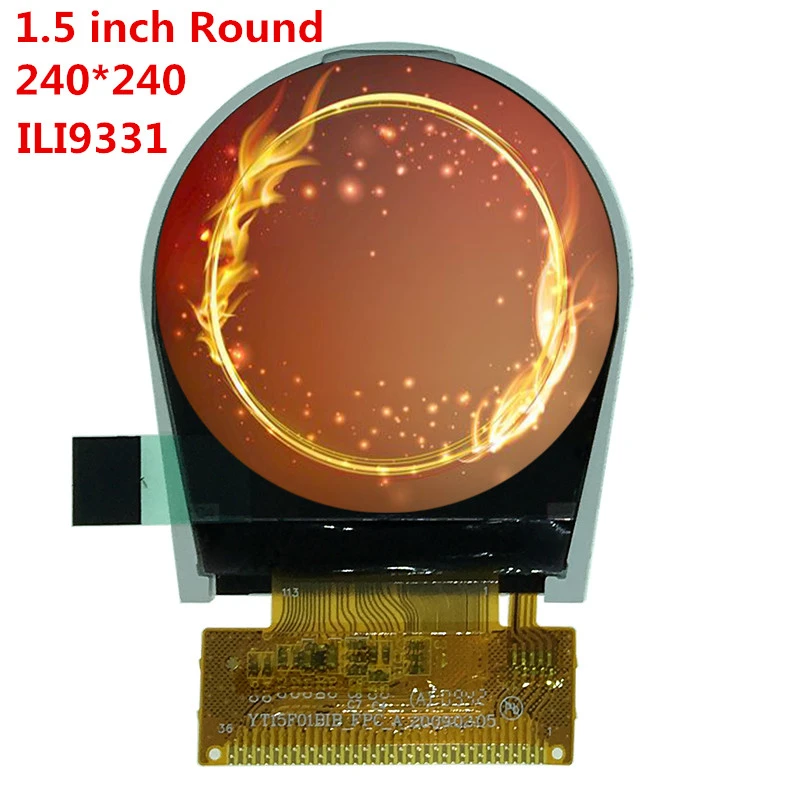 Round Lcd Circle Glass 1.5 Inch Display Screen Panel Ili9331 Drive Ic ...