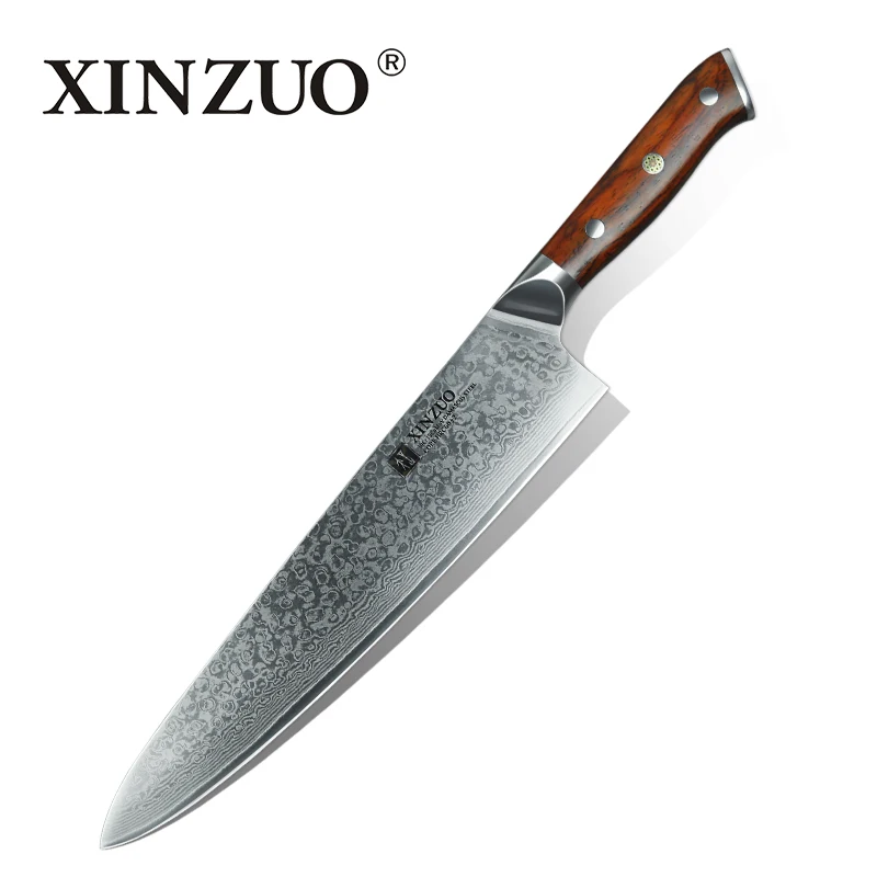 XINZUO 10 inch chef knife Japanese Damascus steel kitchen knives ...