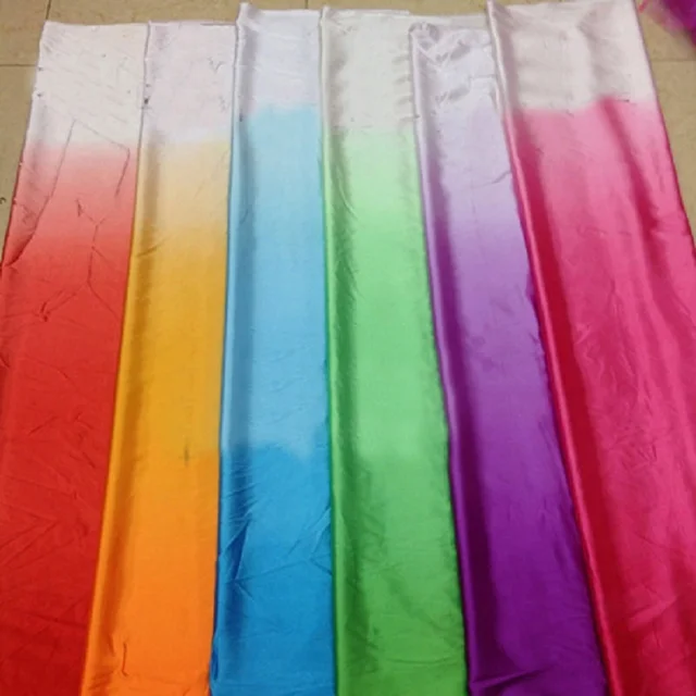 Gradient Polyester Satin Fabric dance Gradient Fabric Shade Color ...