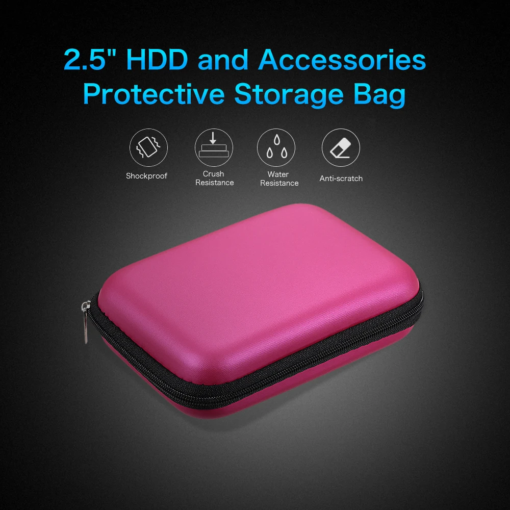 Hard Drive Carrying Case EVA Shockproof 2.5" inch Pouch Bag External ...