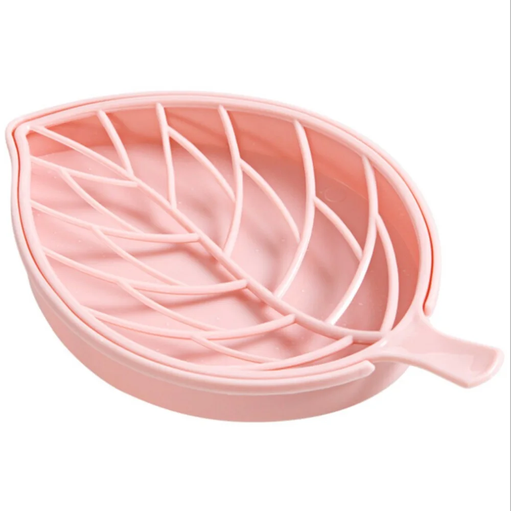 Leaf Shape Soap Dish Tray with Drain Plastic Soap Saver Holder soap box ...