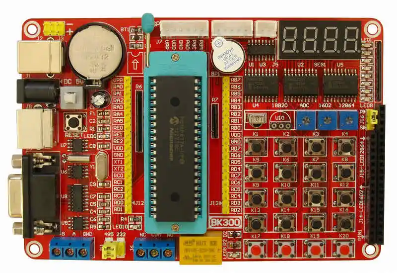 PIC Development Board Kit + Microchip PIC16F877A power supply|supply ...