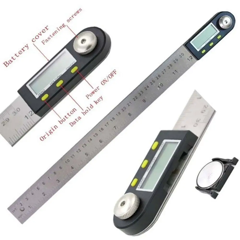 Electronic Digital Angle Ruler Protractor Woodworking Square Universal ...