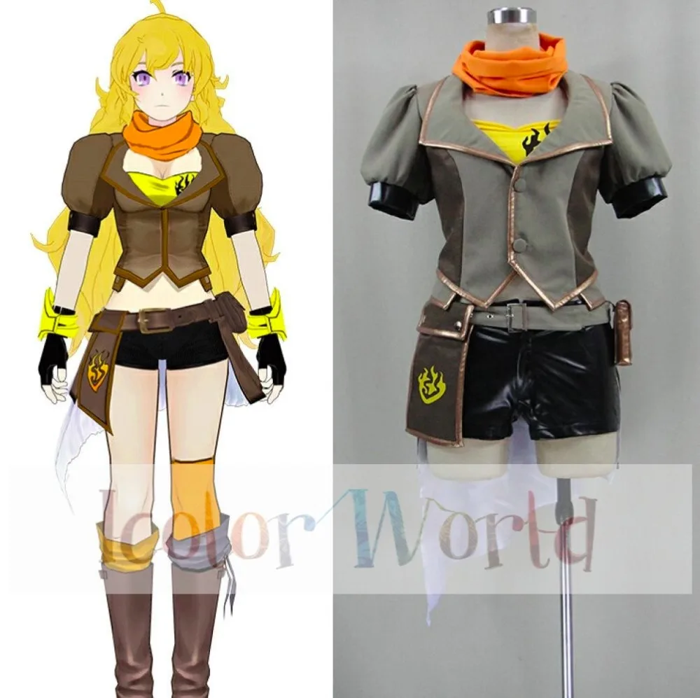 Deluxe RWBY Yellow Trailer Yang Xiao Long Cosplay Costume Halloween ...