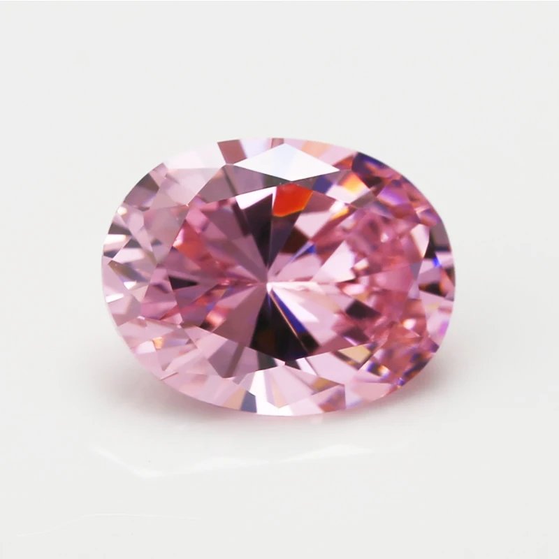 Wholesale 5A cubic zirconia 2x3~8x10mm pink zircon machine cut oval ...