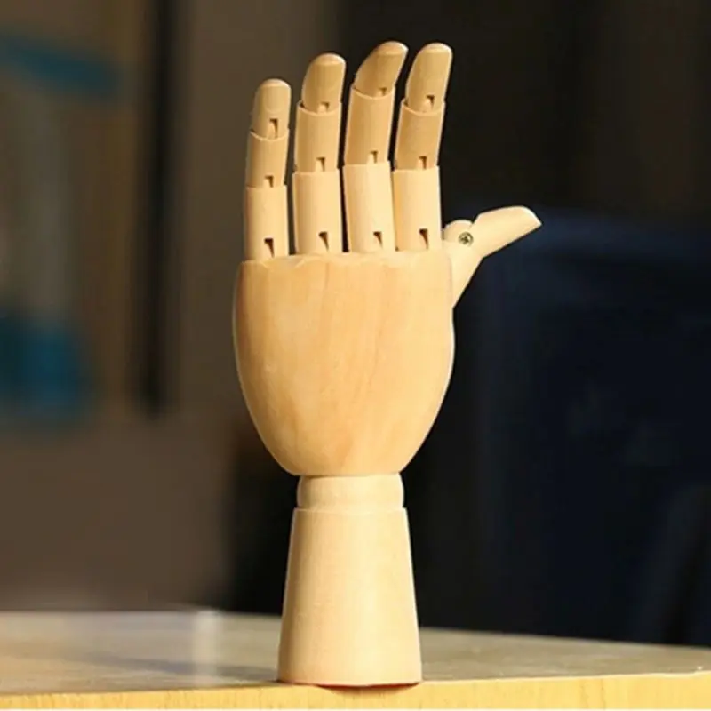 Flexible Wooden Right Left Hand Model Sketching Drawing Jointed Movable ...