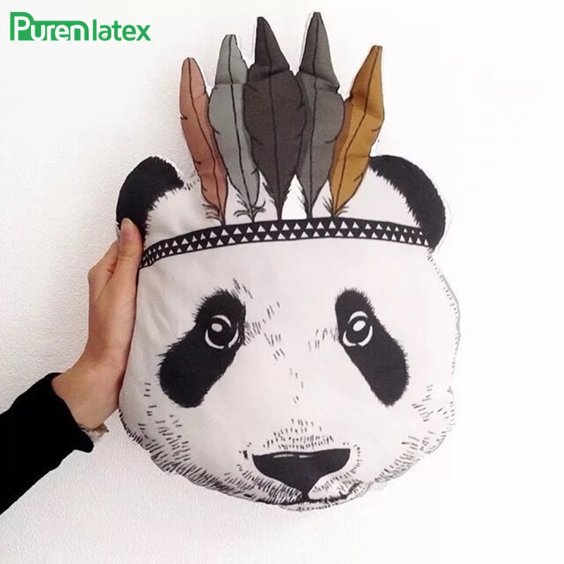 PurenLatex Cute Cartoon Plush Panda Cushion Chair Sofa Cushion Pad ...