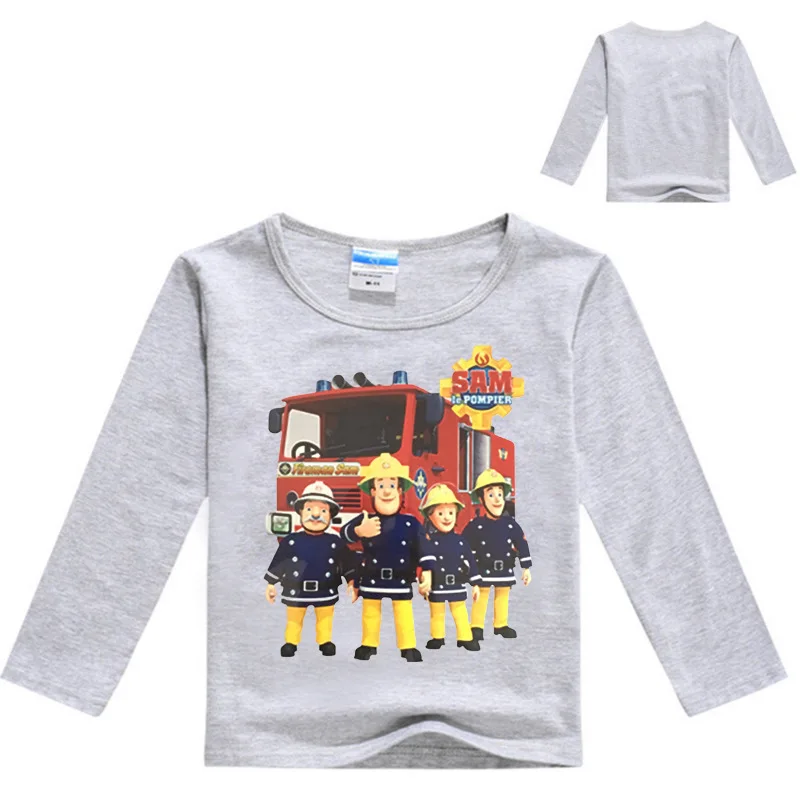 Kids Fireman Sam Long Sleeve Tshirt Tee Tops Children Costume Cosplay ...