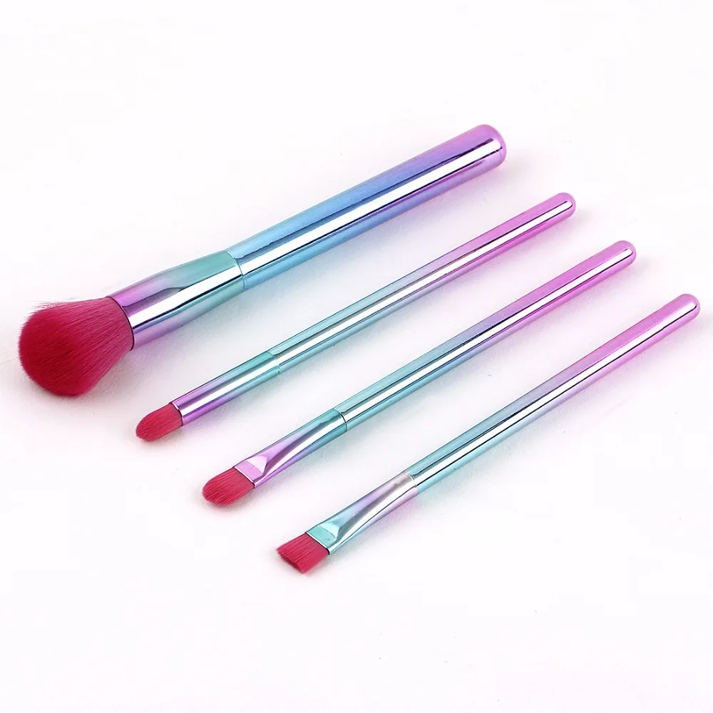 Pro 4pcs full plated Gradient Makeup brush Sets Red Synthetic Hair ...