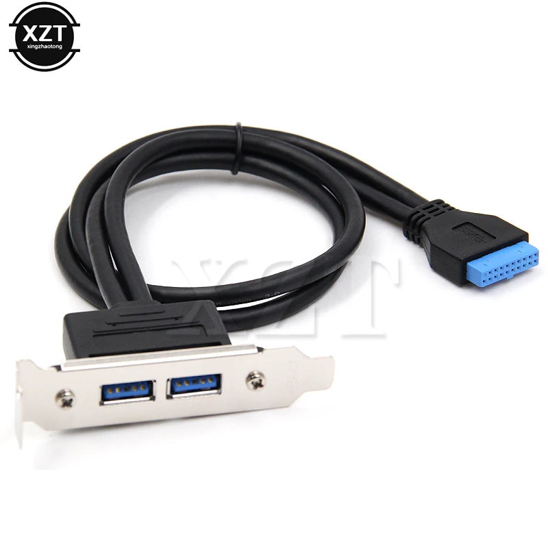 20 pin to Dual USB 3.0 Ports Extension Cable Motherboard Panel Bracket ...