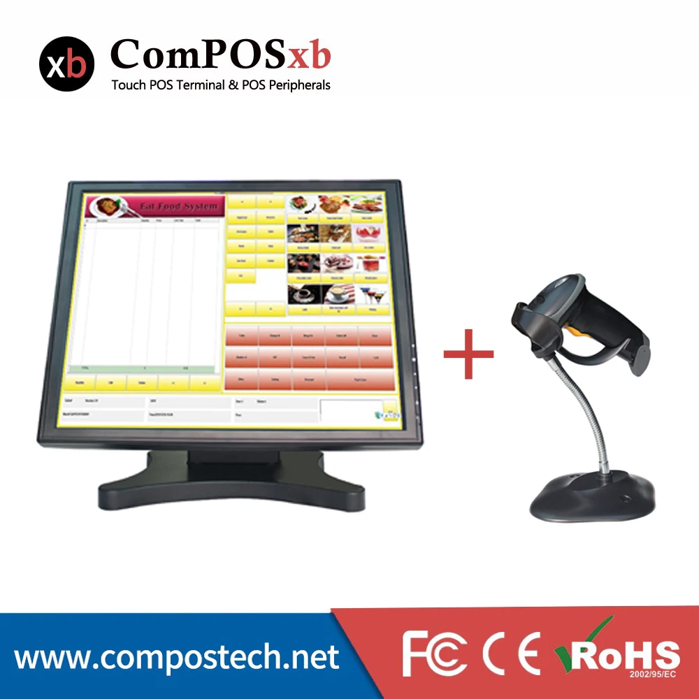Good Quality 17 Inch Touch Screen Monitor With High Speed 1D Barcode ...