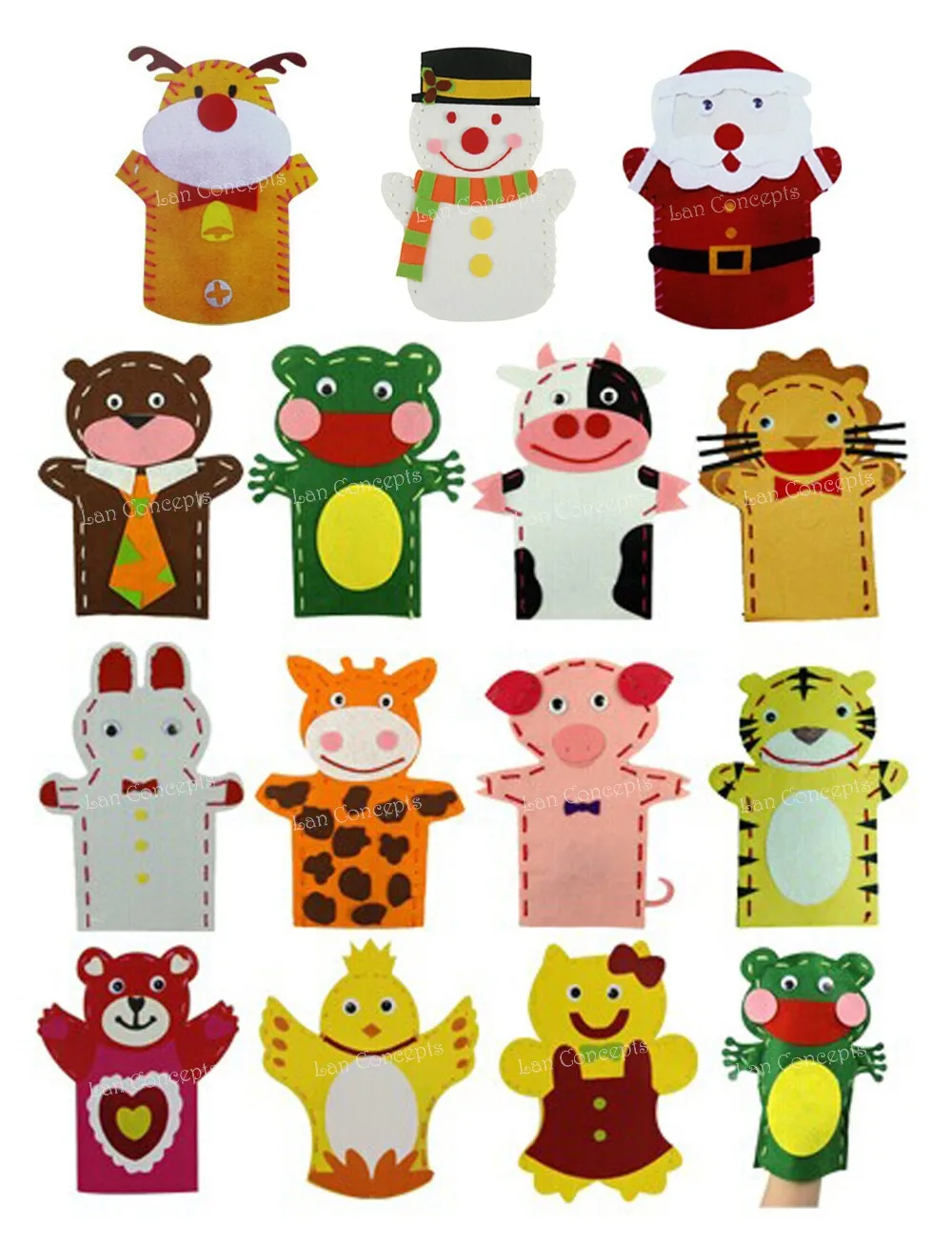 Verzending craft kit vilt handpop voor kids diy knutselen 40 sets ...