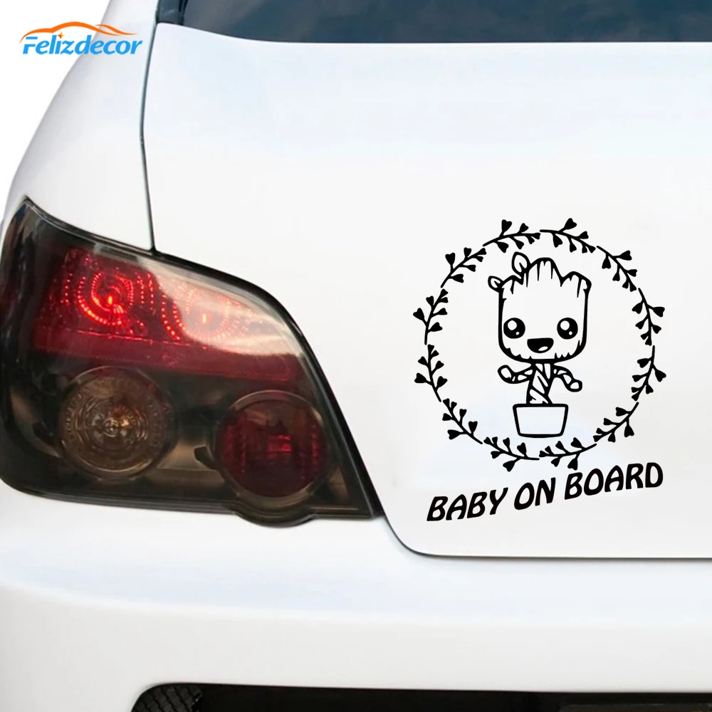 10*12cm New Style Baby Groot On Board Decal Car Stickers Vinyl Car ...