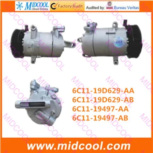 HIGH QUALITY AUTO AC COMPRESSOR VS16 FOR 6C11 19D629 AA 6C11 19D629 AB ...