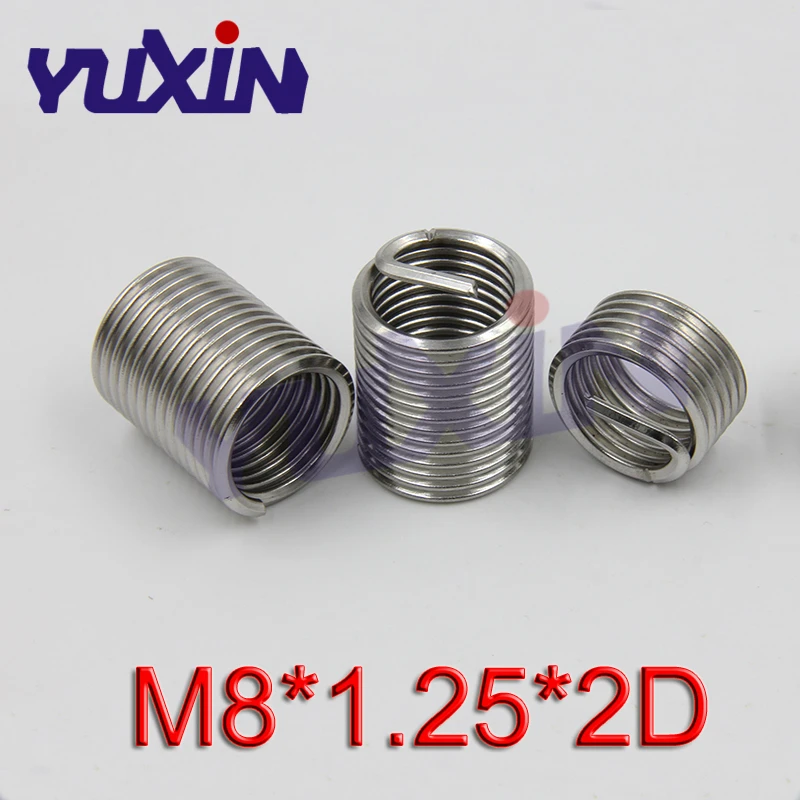 50pcs M8*1.25*2D Wire Thread Insert Stainless Steel 304 Wire Screw ...