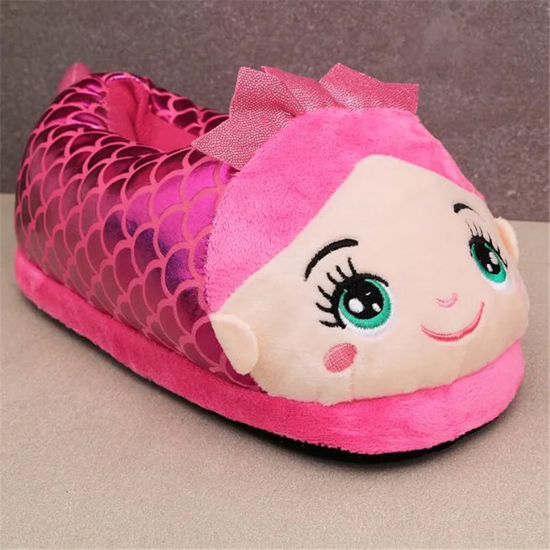 Mermaid All-Inclusive Shoes Cartoon Slippers Home Plush Cotton Slippers ...