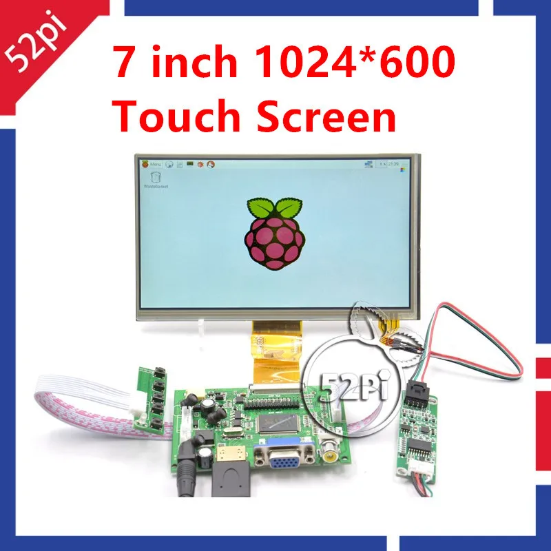 52Pi-7-Inch-1024-600-TFT-LCD-Monitor-Resistive-Touch-Screen-Driver ...