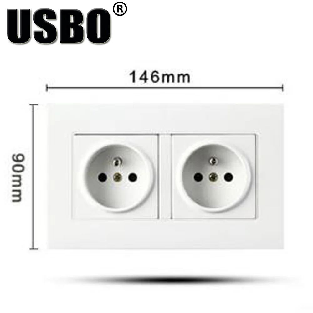 White 250V 16A CE Certification European standard two-mounted grounding ...