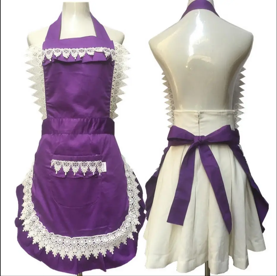 Free shipping Han edition lace apron Korean household kitchen apron ...