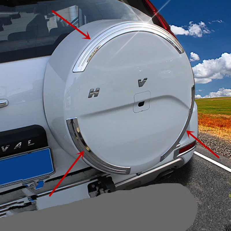 3pcs /set Stainless Steel Chromium Styling Rear Spare Tire Box ...