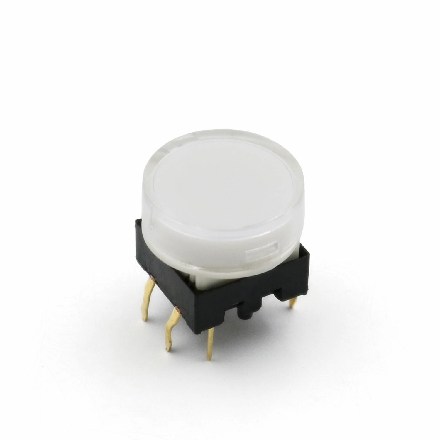 TS27 Series White + Transparent Cap 15mm Round Momentary SPST PCB Push ...