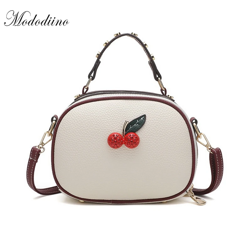 Mododiino Cherry Ladies Handbags PU Leather Women Broadband Shoulder ...