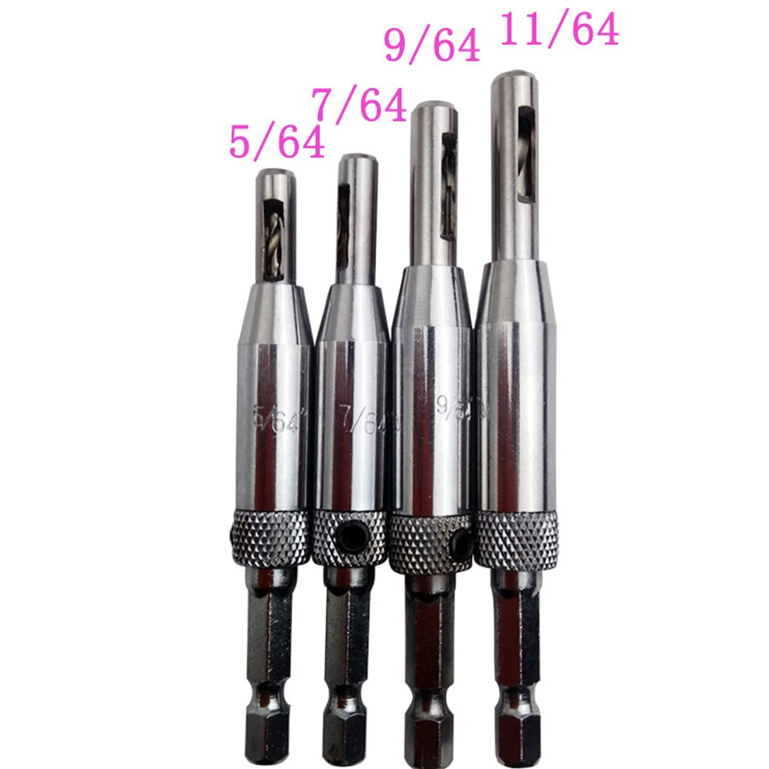 Center Drill Bit 4pcs set 5 64 7 64 9 64 11 64 HSS Self Centering