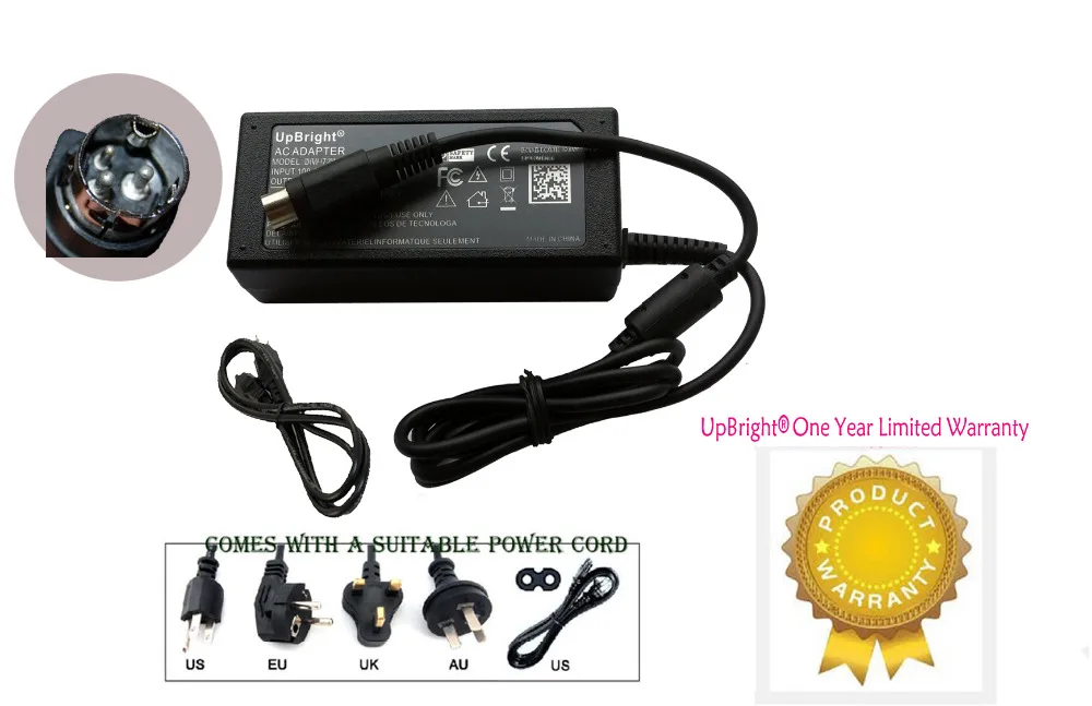 UpBright NEW 3 Pin DIN 12V 5A AC / DC Adapter For CD Coming Data Model ...