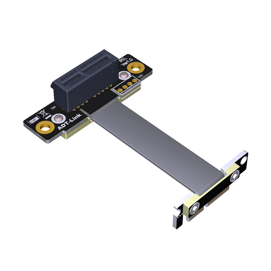 Pcie cabo de extensão 3.0x1 para x1, extensor de fita com 90 graus ...