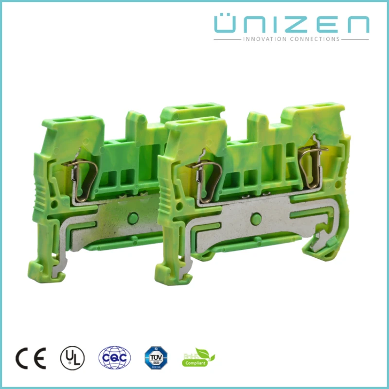 UNIZEN 60PCS JUT3 1.5PE Din Rail two lead through landing terminal ...