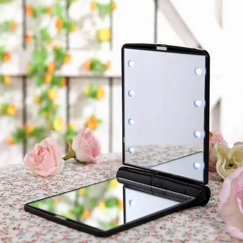 Portable Mini Makeup Mirror Cosmetic Folding Compact Pocket Mirror With