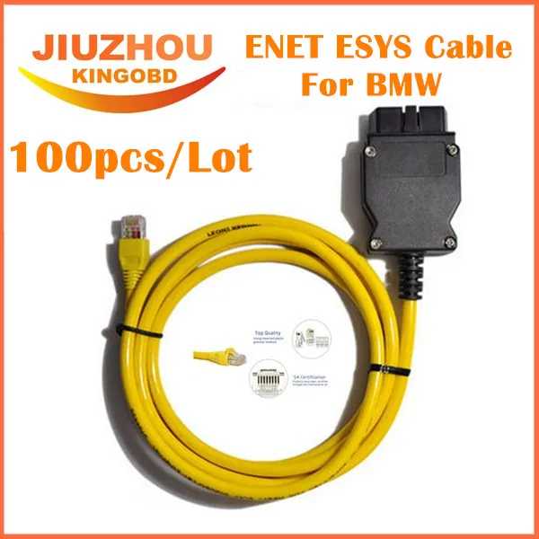 100pcs New ESYS 3.23.4 V50.3 Data Cable For bmw ENET Ethernet to OBD ...
