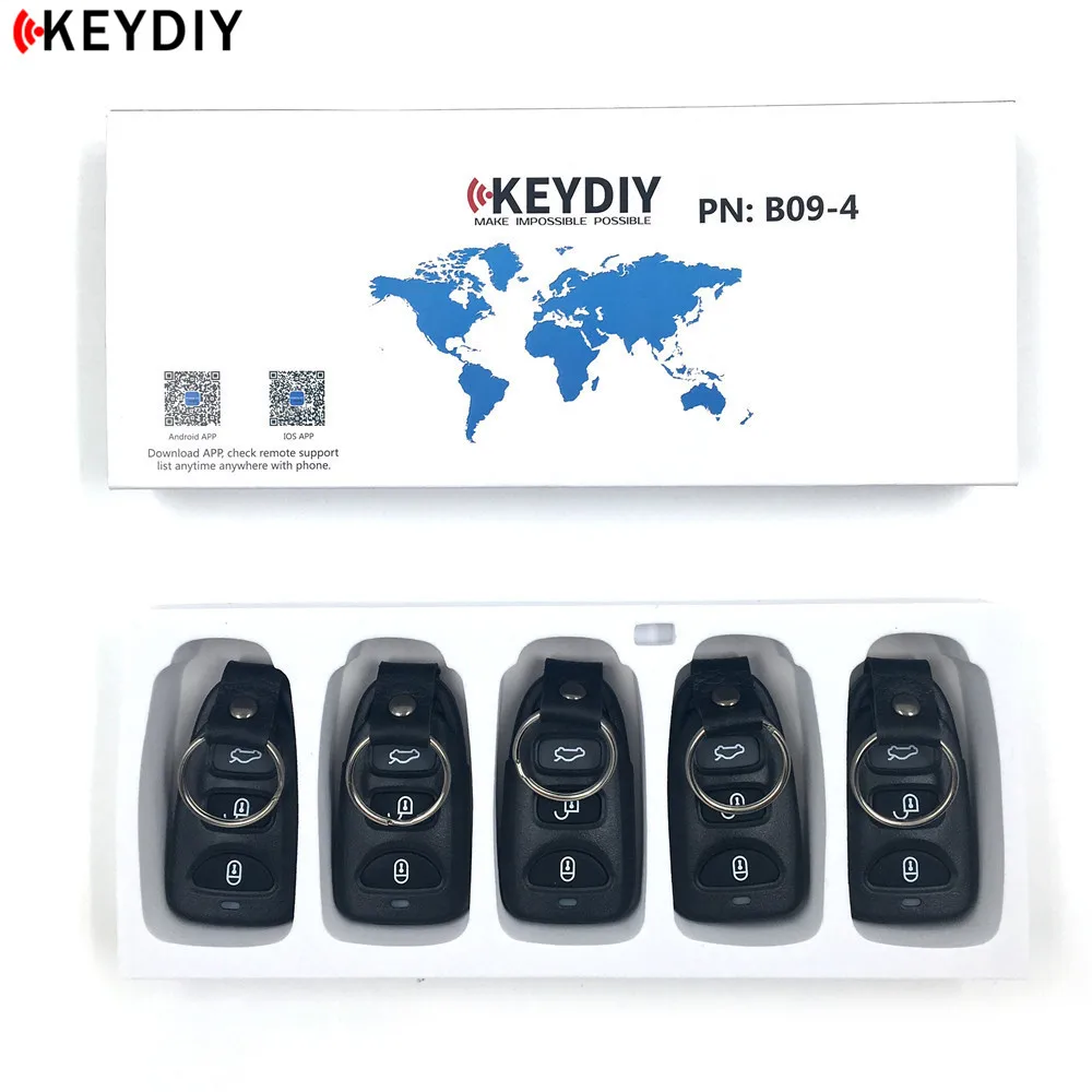 KEYDIY 5pcs/lot,New KD B09 3/4 Car Key for KD900/KD MINI/URG200/KD X2 ...
