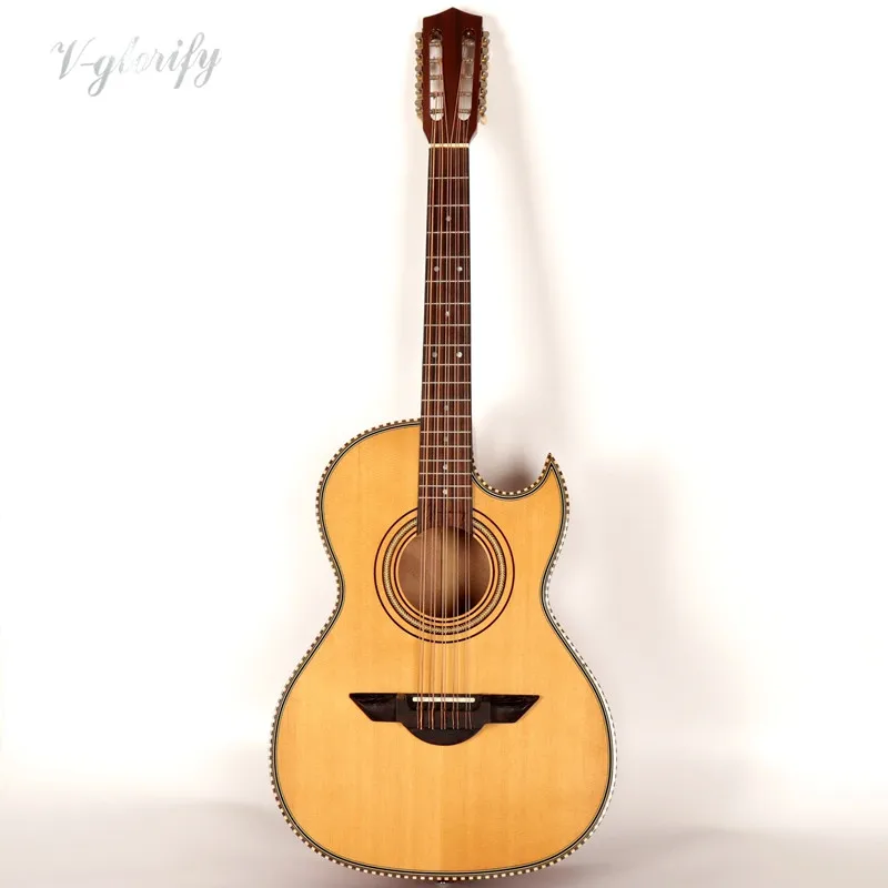 39inch higher quality 10 string acoustic guitar natural color-in Guitar ...
