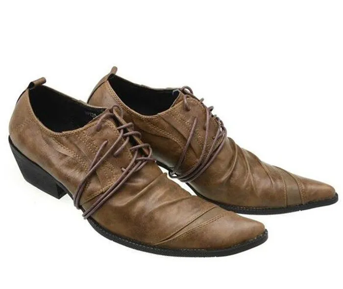 T show fashion men's shoes increased sharp pointed toe casual hair ...