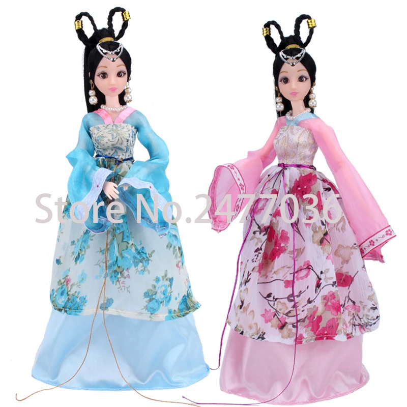 3D beauty pupil multi articular body Chinese ancient costume doll dress ...